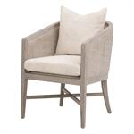 Essentials for Living McGuire Arm Chair in LiveSmart Gellar-Linen with Natural Gray Oak and Cane ...